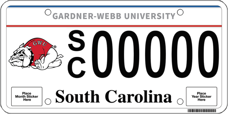 License Plates Available for SC Alumni | Gardner-Webb University